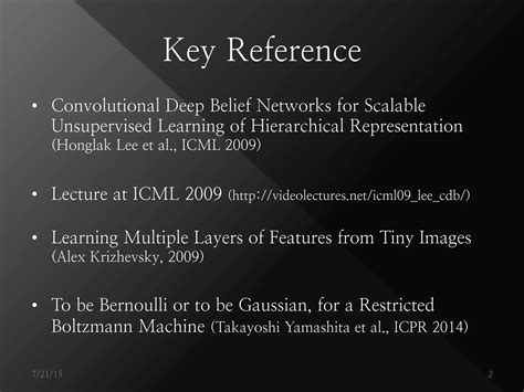 Convolutional Deep Belief Networks For Scalable Unsupervised Learning