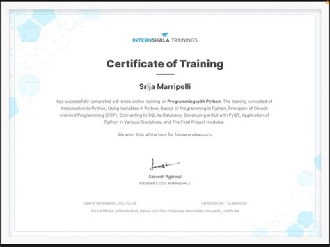 Srija Marripelli On Linkedin Successfully Completed Programming With