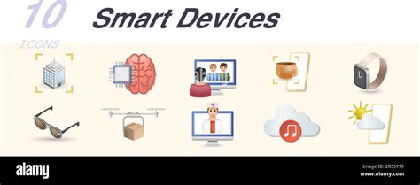 Smart Devices Set Creative Icons Smart City Artificial Intelligence