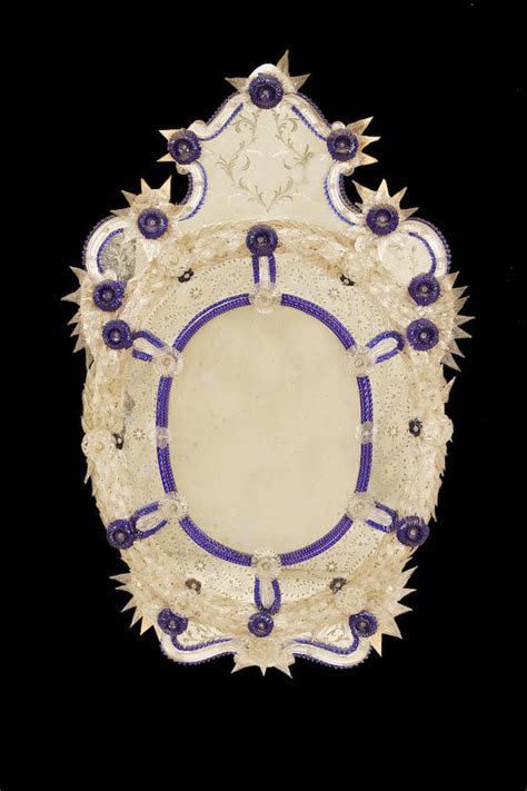 Bonhams A Venetian Blue Clear And Etched Glass Mirror