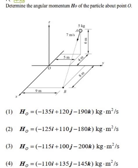 Solved Determine The Angular Momentum Ho Of The Particle