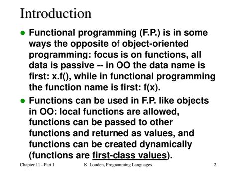 chapter 11 functional programming part i concepts and scheme ppt