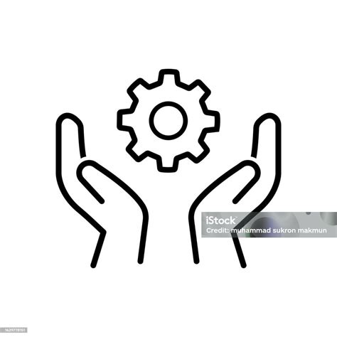 스킬 능력 아이콘입니다 숙련 된 직원 재능 능력의 장비와 손 상징 리더십 능력 역량 개요 스타일 편집 가능한 획 흰색 배경에 벡터 일러스트레이션 디자인입니다 주당순이익 10