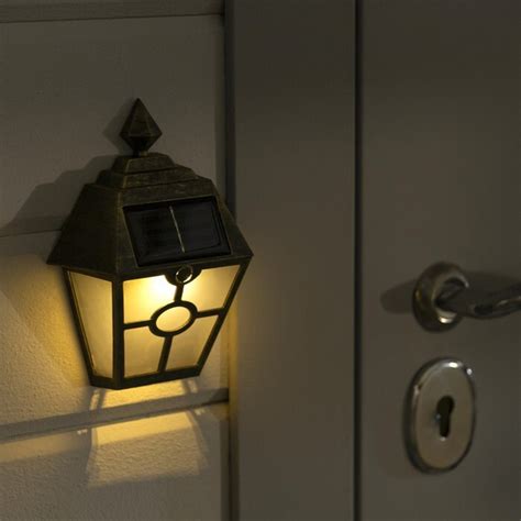 Фонарь садовый на солнечной батарее Настенный ретро 14х19х6 см 1led пластик медный Т