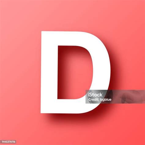 문자 D 그림자가 있는 빨간색 배경의 아이콘 알파벳 D에 대한 스톡 벡터 아트 및 기타 이미지 알파벳 D 로고 3차원
