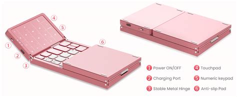 Artciety Foldable Bluetooth Keyboard Folding Portable Wireless Keyboard With