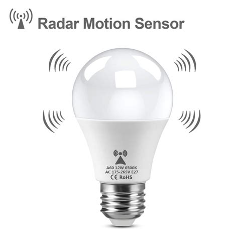 Microwave Radar Detection Led Light Bulb 220v E27 12w Radar Motion Induction Lamp Built In Radar