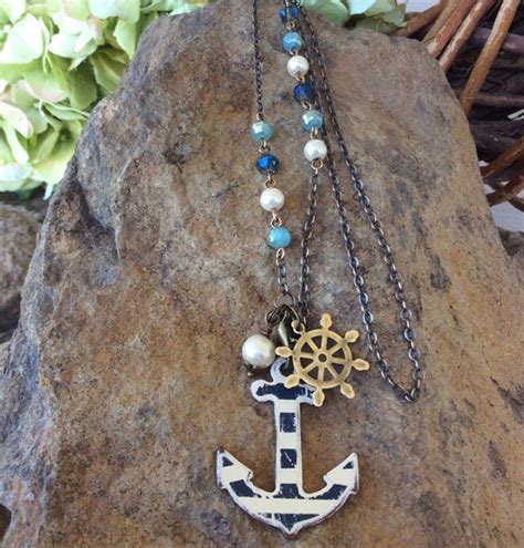 Items Similar To Nautical Anchor Necklace On Etsy