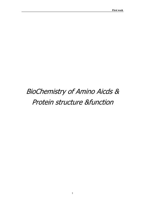 Solution Biochemistry Aminoacids Proteins Classification And