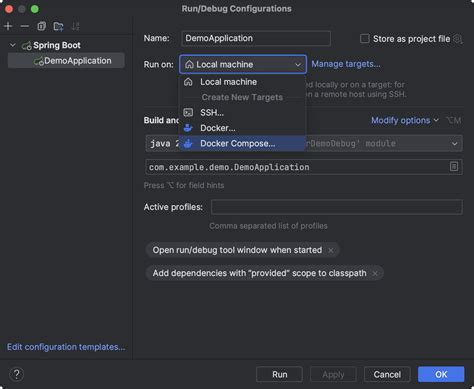 使用 Docker Compose 运行和调试 Spring Boot 应用程序 Intellij Idea 文档
