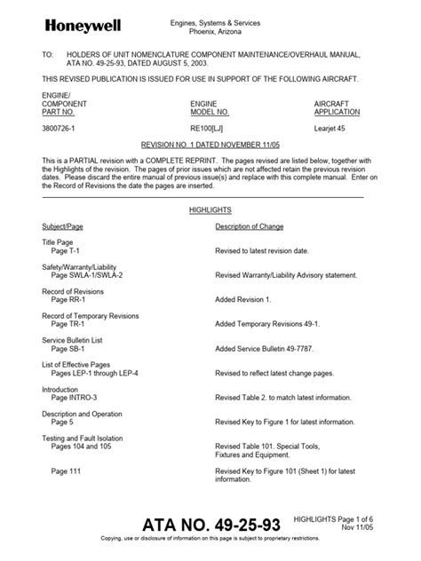 Cmm 49 25 89 Gas Turbine Engine Pdf Honeywell