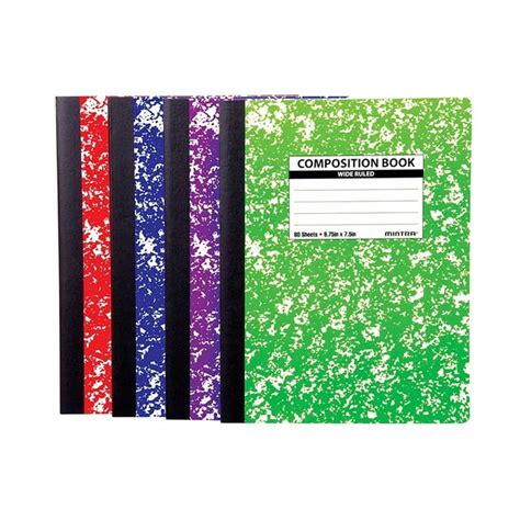 Assorted Colored Marble Composition Books Wide Ruled 4 Pack