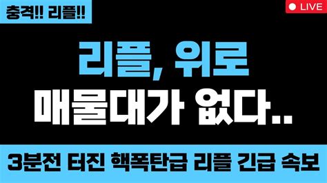 리플 미쳤습니다 리플 위로 매물대가 없다 대박입니다 3분전 터진 핵폭탄급 리플 긴급 속보 Xrp 무조건 올라요 리플 리플코인 리플전망 Youtube