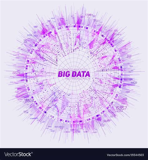 Purple Big Data Circular Visualization Futuristic Vector Image