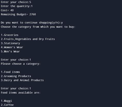 Shopping On A Budget Project Using Python Programming Language