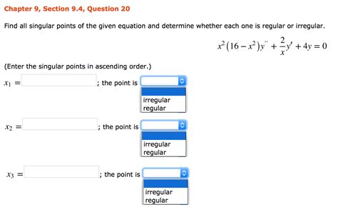 solved find all singular points of the given equation and