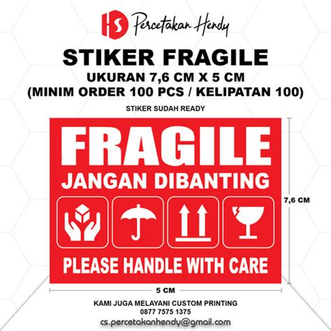 Jual Stiker Fragile Pecah Belah Jakarta Timur Percetakan Hendy