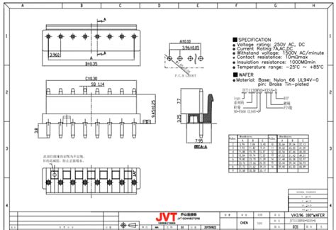 Pitch Mm PIN PCB Connectors Wire To Board Dip Type Tin Plated