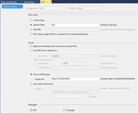 Cakephp Visual Studio Tools For Php Stack Overflow