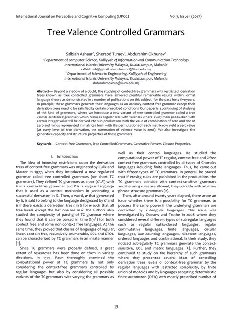 Pdf Tree Valence Controlled Grammars