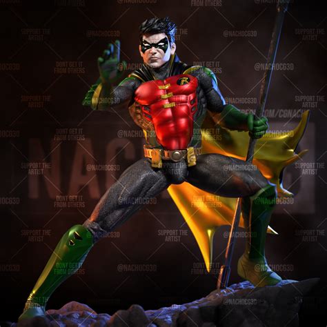 Stl File Fan Art Robin Statue Standalone Version 🎨・model To Download