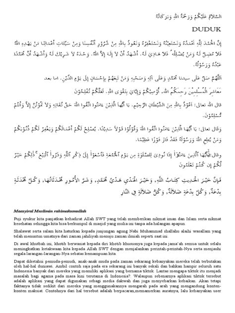 Naskah Khutbah Hisyam Pdf