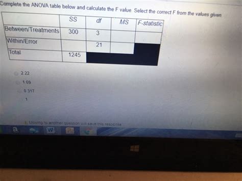 solved based on the information in the anova table below