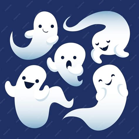 Premium Vector Flat Design Halloween Ghost Collection