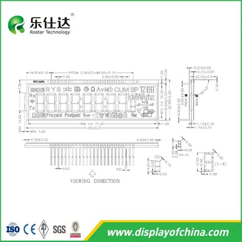 Stn Positive Transmissive Power Meter Display With Pin Connector Segment Lcd Screen Stn