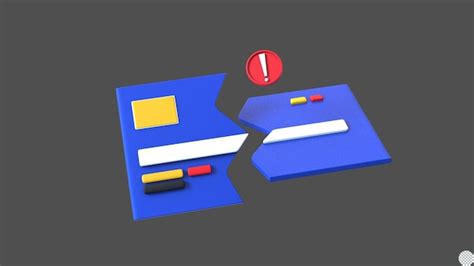 Premium Psd Broken Credit Card 3d Render Decline Issue Banking Card Unavailable Problem