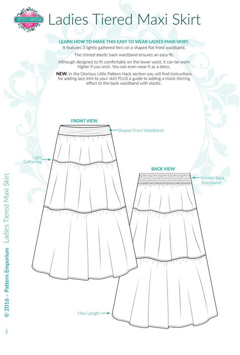 This Listing Is For A Pdf Patterntutorial For A Ladies Maxi Skirt It