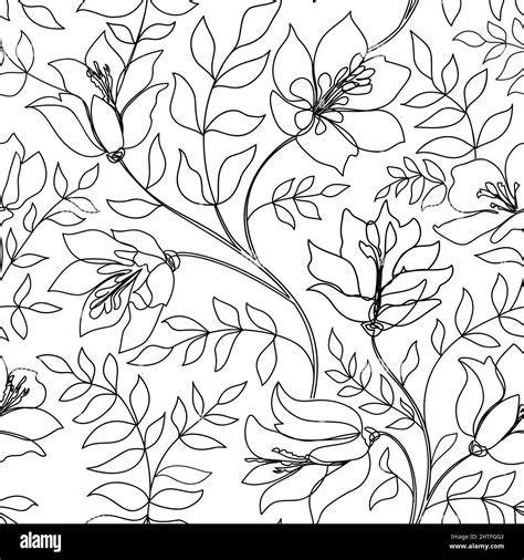 Flower Pattern Outline Stock Vector Images Alamy