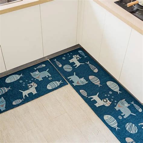 세탁 가능 주방 바닥 매트 세트 미끄럼 방지 카펫 거실 긴 러그 하우스 발코니 세탁실 욕실 입구 현관 매트 Aliexpress