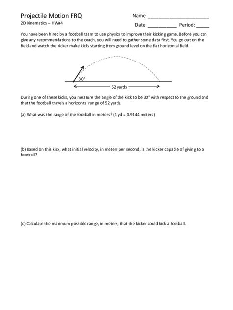 fillable online ap phys1 kinematics 2d ap style free response questions fax email print