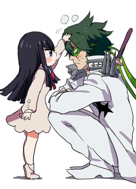 Safebooru Black Hair Blush Dress Green Hair Kill La Kill Kiryuuin