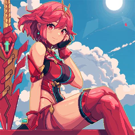 [OC] Pyra Pixel Art Wallpaper. (Thumbnail). : r/Xenoblade_Chronicles