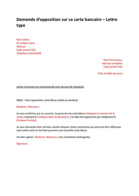 Faire Opposition Carte Bancaire Carte