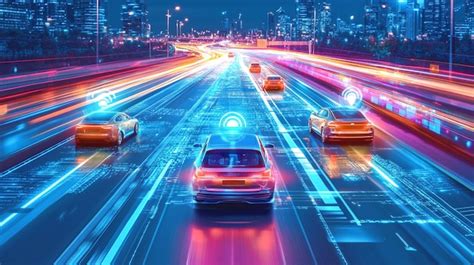 Wireless Communication Network Of Vehicle Premium Ai Generated Image