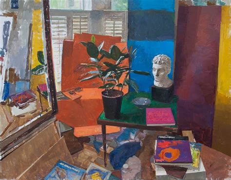 Alex Fowler Still Life With Plant And Plaster Head NEAC New