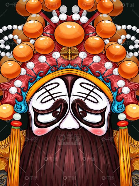 霸王插画 中国京剧戏曲霸王项羽q版可爱脸谱 免费下载 插画图片3543像素 千图网