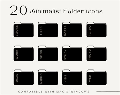 20 Minimalist Folder Icons Desktop Folder Covers For Mac And Windows