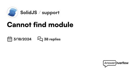 Cannot Find Module Solidjs