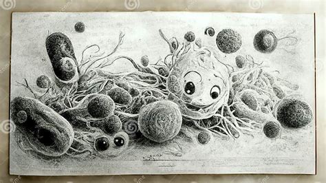 Microbes Parasites Microbial Infection Closeup View Illustration