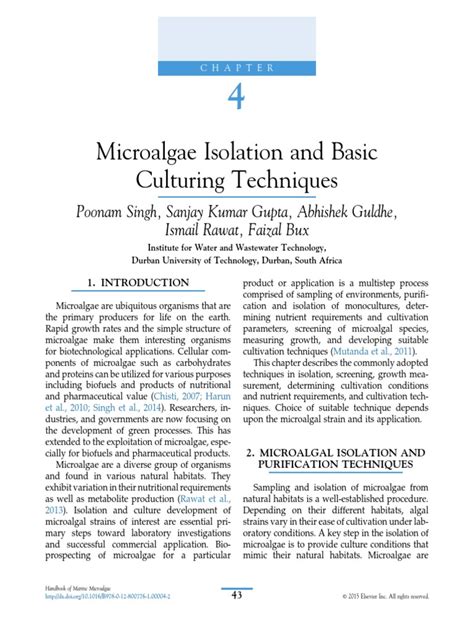Phần 4 Microalgae Isolation And Basic Pdf