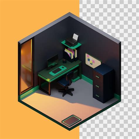 Premium Psd 3d Isometric Office