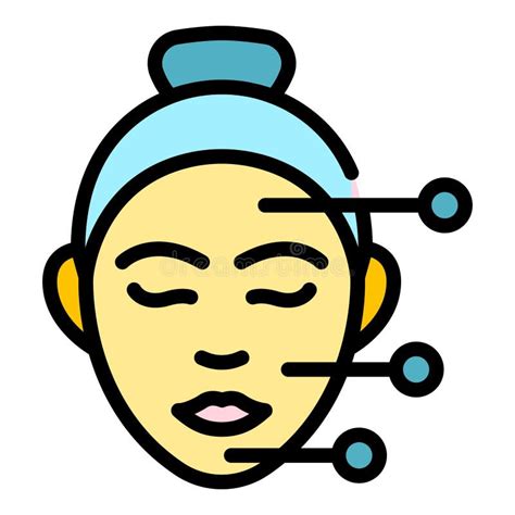 Icono De Masaje Facial Spa Vectorial Plano Stock De Ilustración