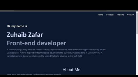 zuhaib zafar on linkedin webdevelopment portfolio practiceproject
