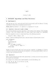 Lab Pdf Lab October ECS U Algorithms And Data Structures Lab Sheet This Third