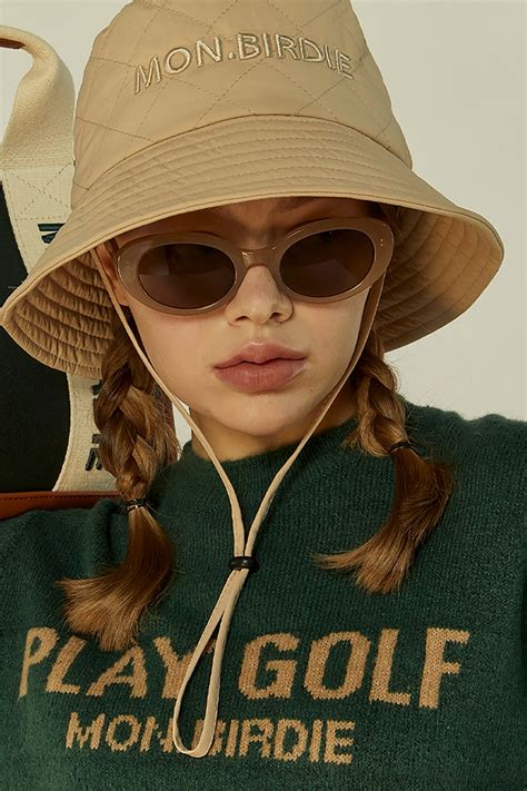 Monbirdie Quilted Bucket Hat 몽버디 퀼트패딩 버킷햇 Beige Monbirdie Golf