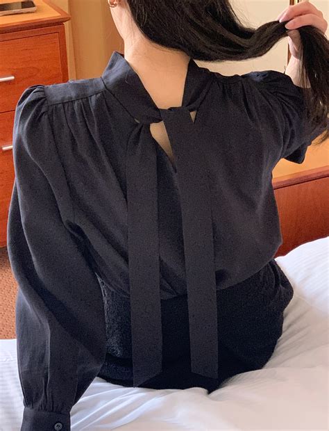 미엘 이즈미 블라우스 3color 리본타이 투웨이 하객룩 블라우스